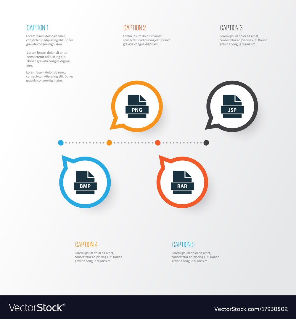 File icons set collection of storage bitmap jsp Vector Image