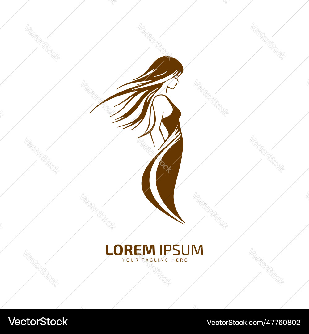 Girl standing logo icon silhouette design Vector Image