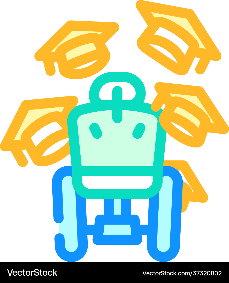 Graduation inclusive life color icon Royalty Free Vector