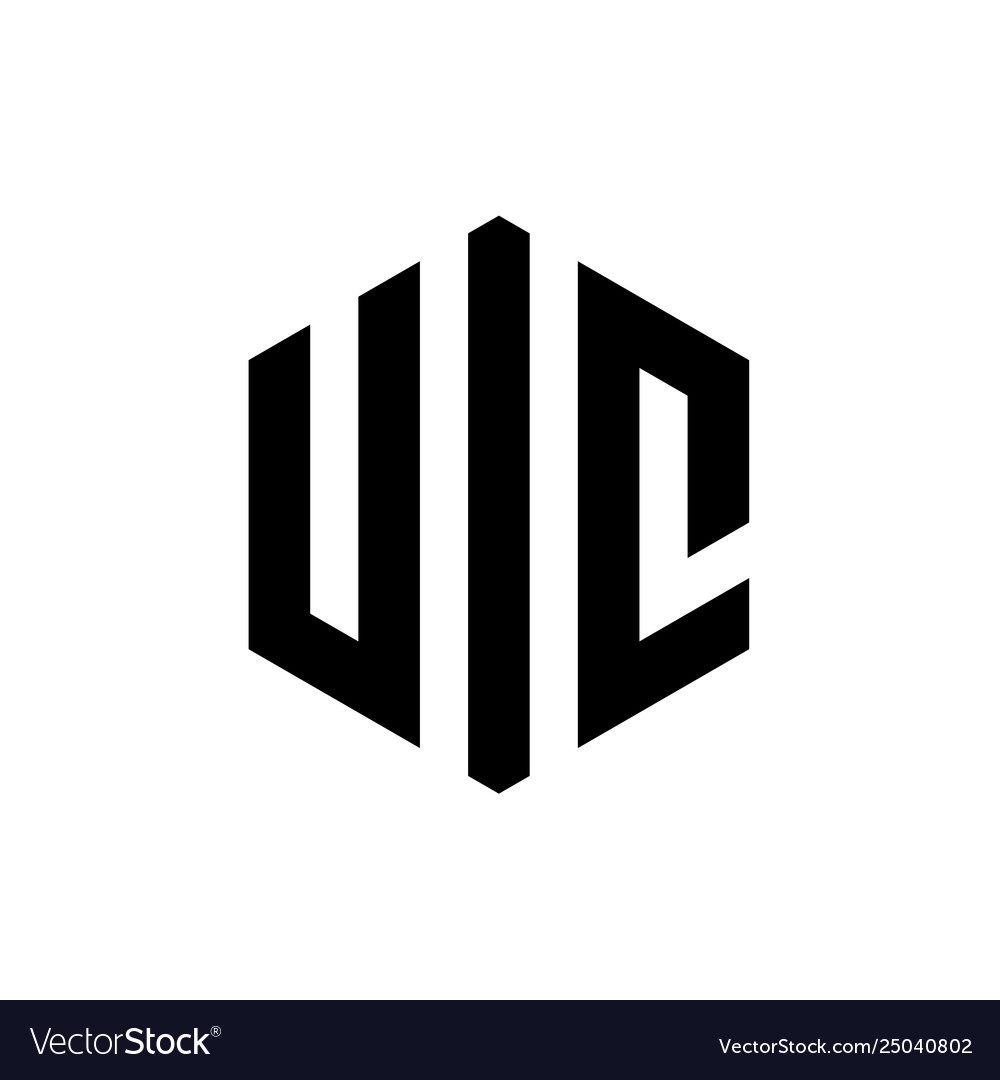 Initial letter uic hexagonal logo design Vector Image