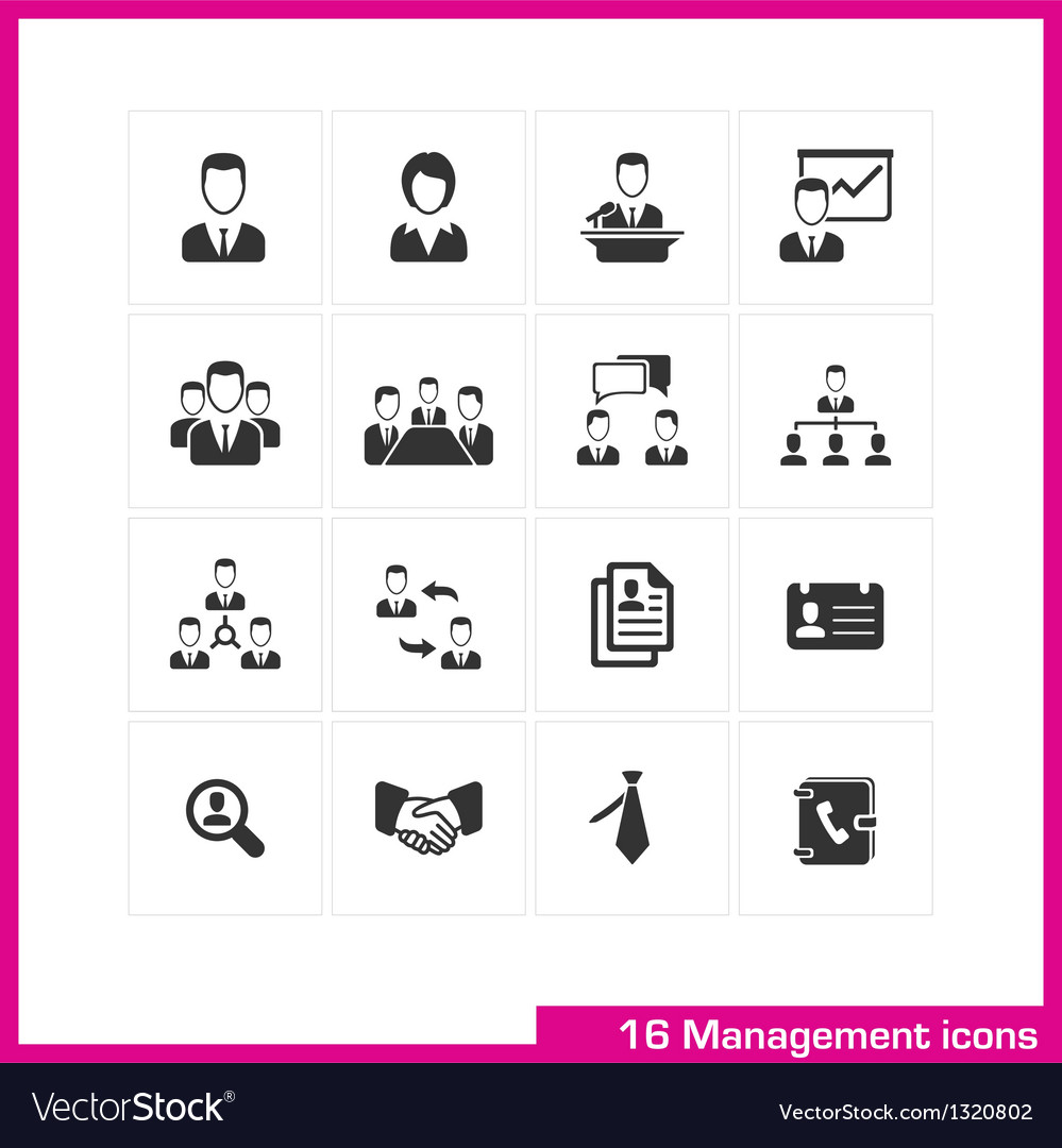 Management icon set Royalty Free Vector Image - VectorStock