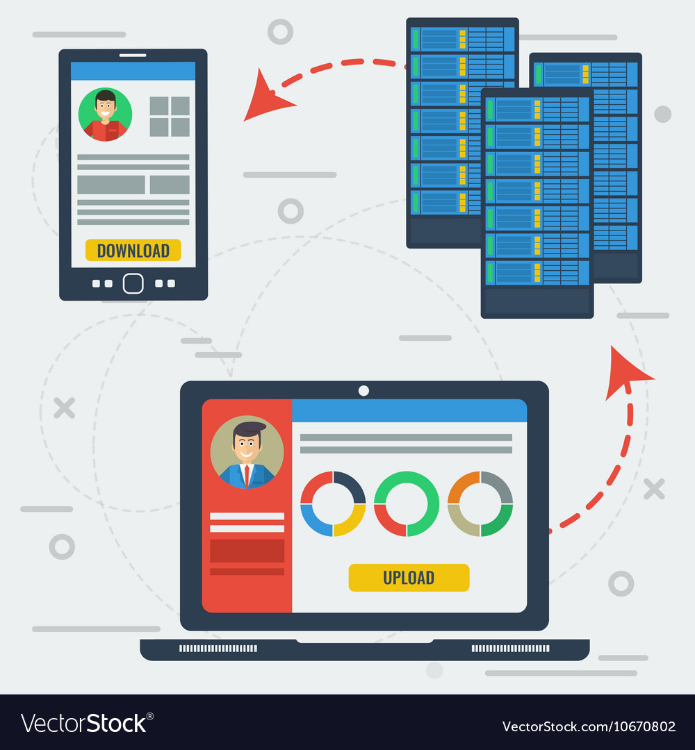 Online server data storage Royalty Free Vector Image