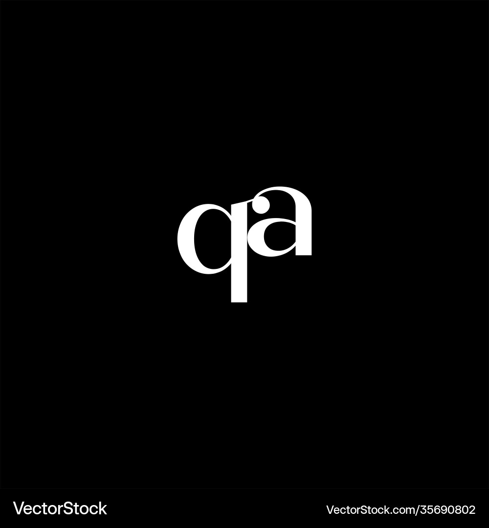 Q a letter logo creative design on black color Vector Image