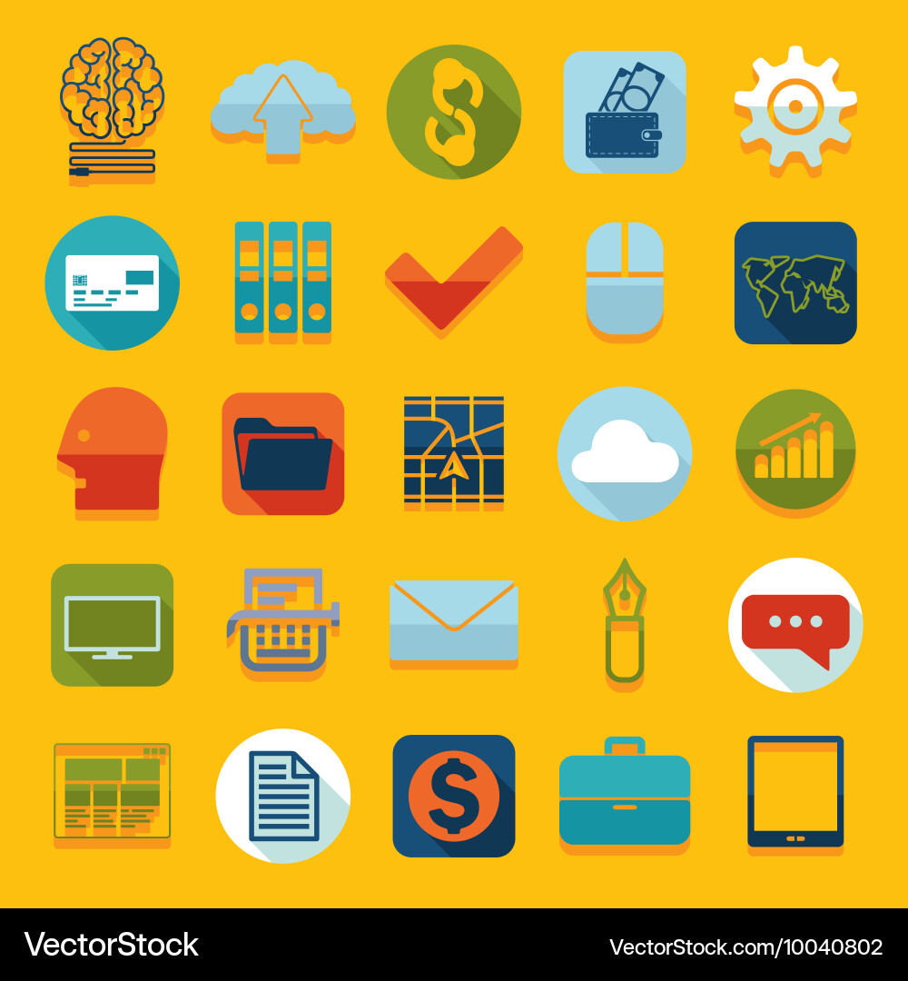 Set of business icons Royalty Free Vector Image