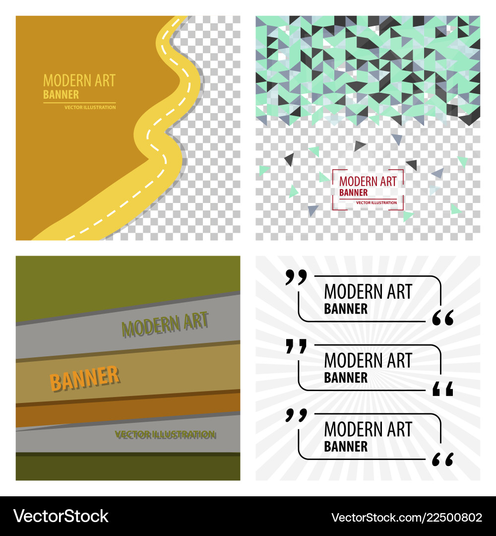 Set of modern art abstract banner square frame Vector Image
