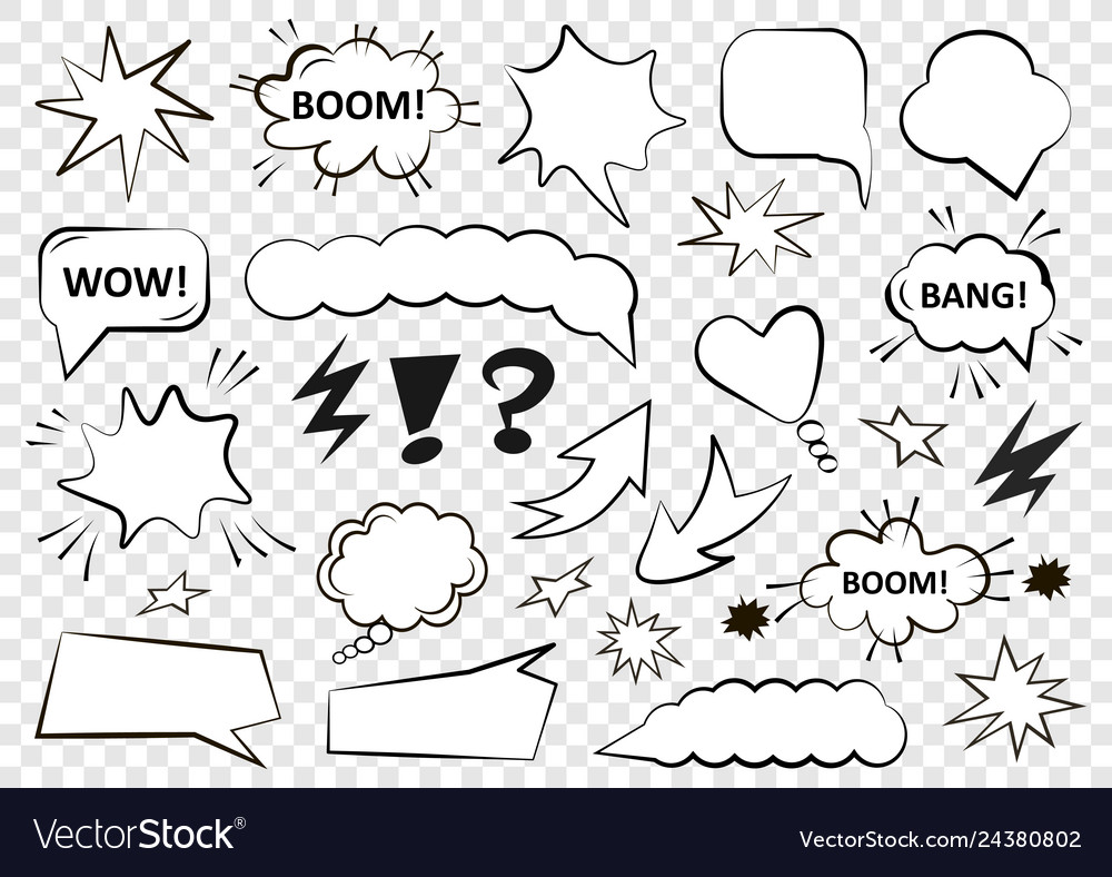 Set of speech bubbles blank template Royalty Free Vector