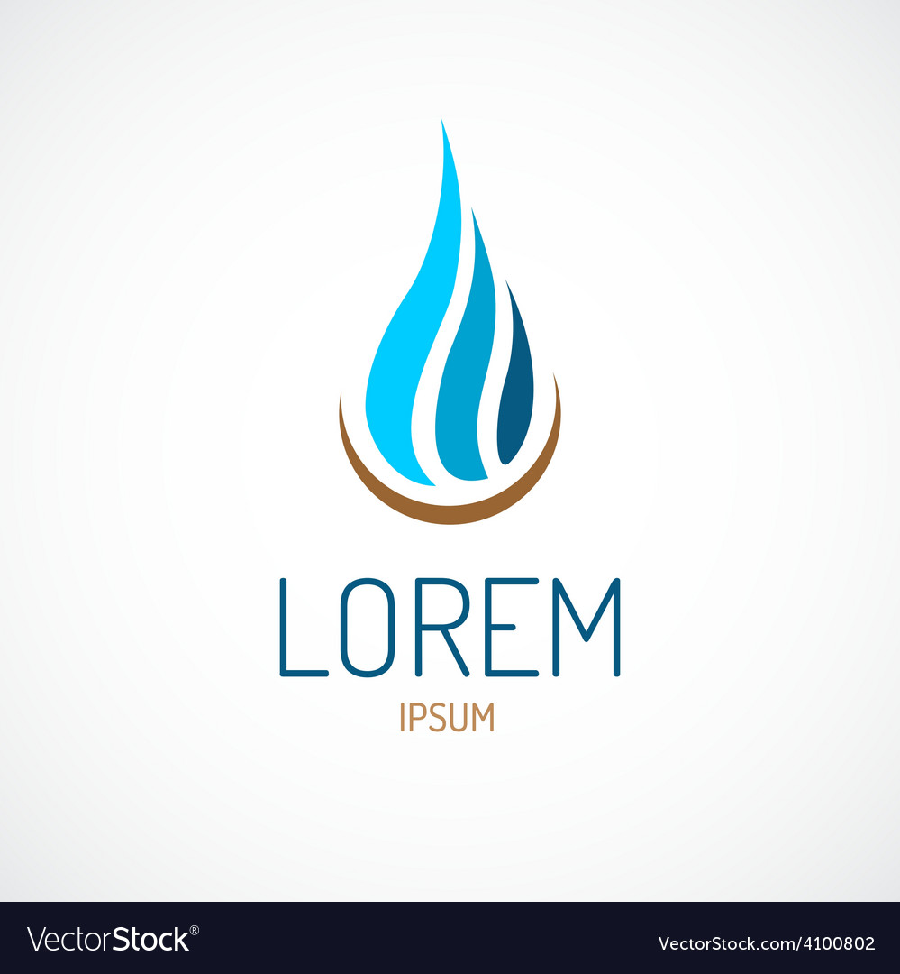 Stylized water drop logo template Royalty Free Vector Image