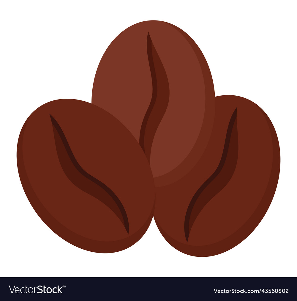 Three coffee beans Royalty Free Vector Image - VectorStock
