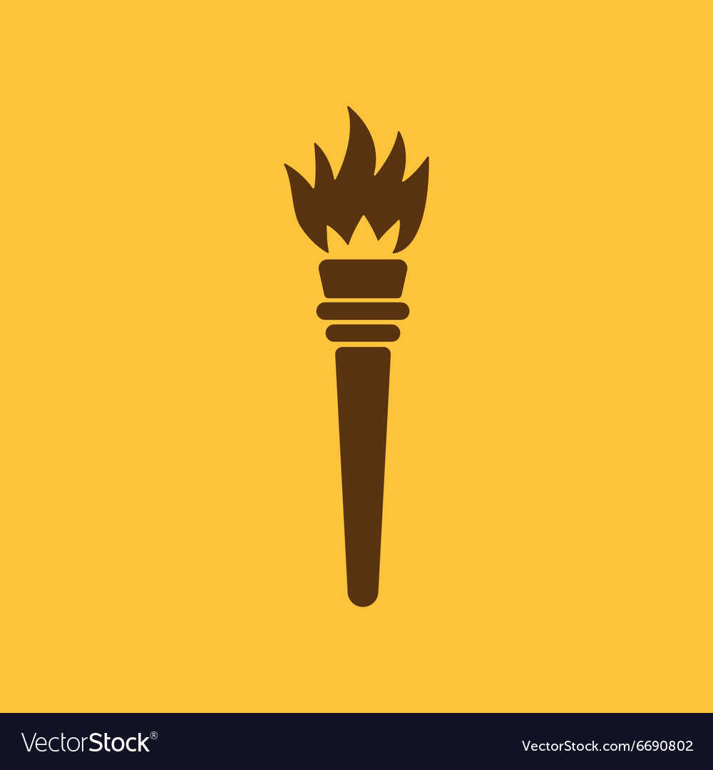 Torch icon symbol flat Royalty Free Vector Image