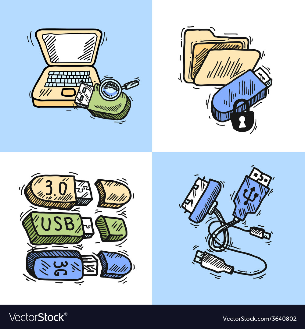 Usb design concept Royalty Free Vector Image - VectorStock