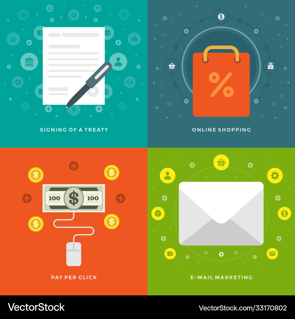 Website promotion banners templates and flat icons