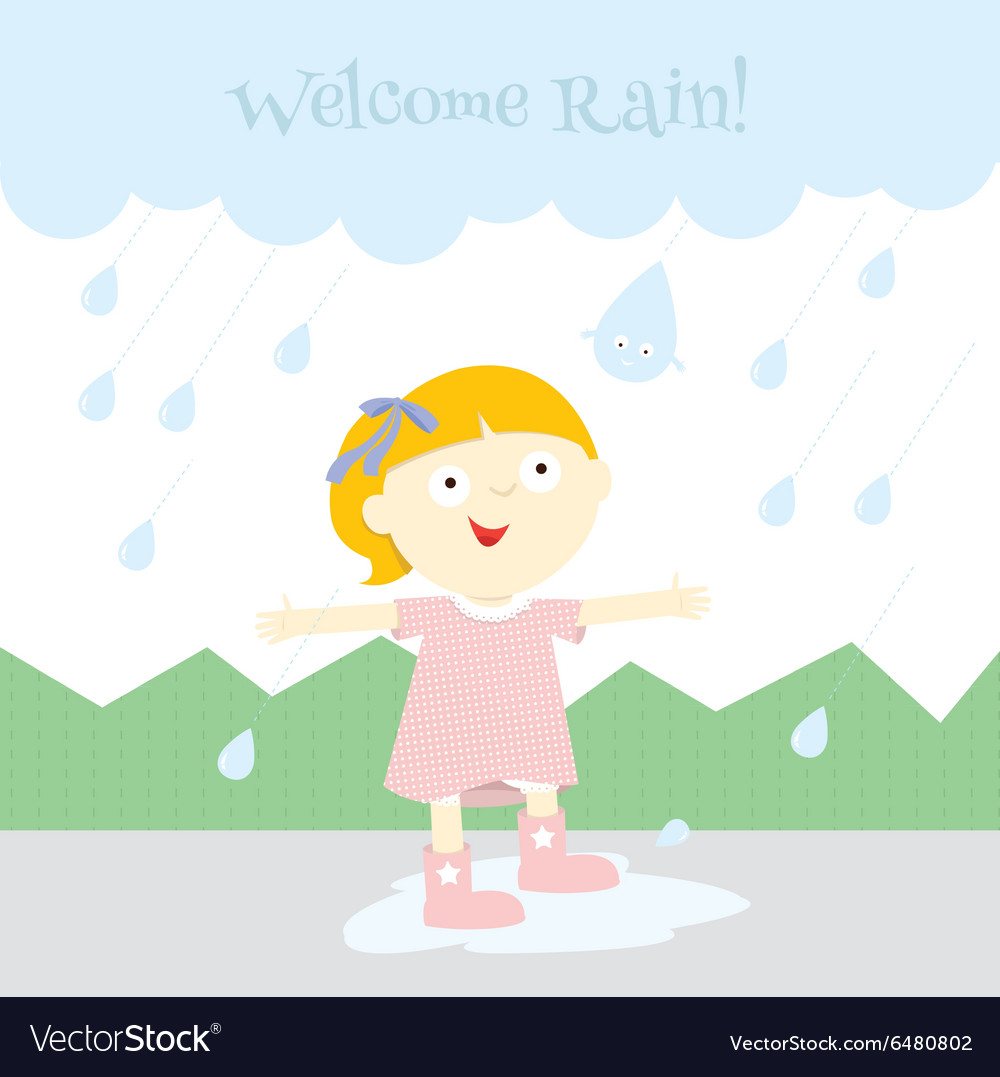 Welcome rain Royalty Free Vector Image - VectorStock