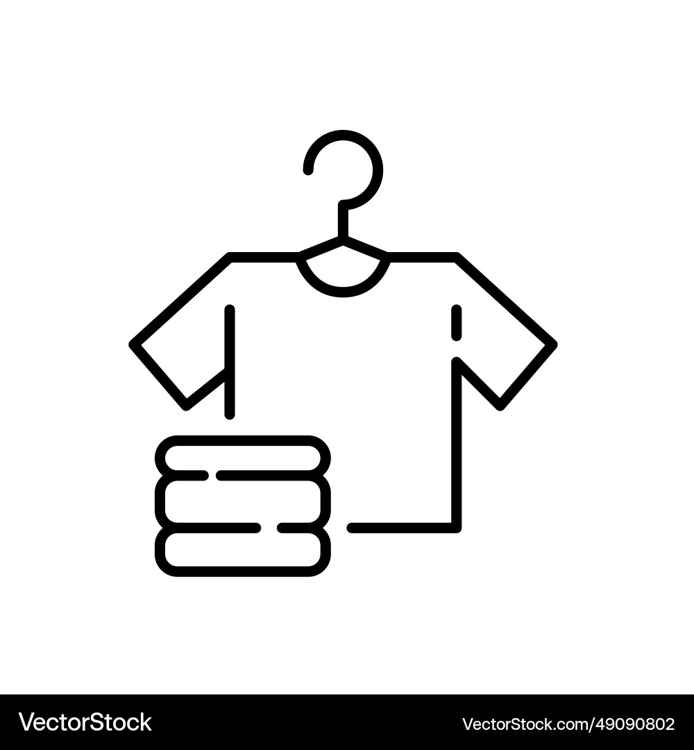 White t shirt on hanger and folded clothes Vector Image