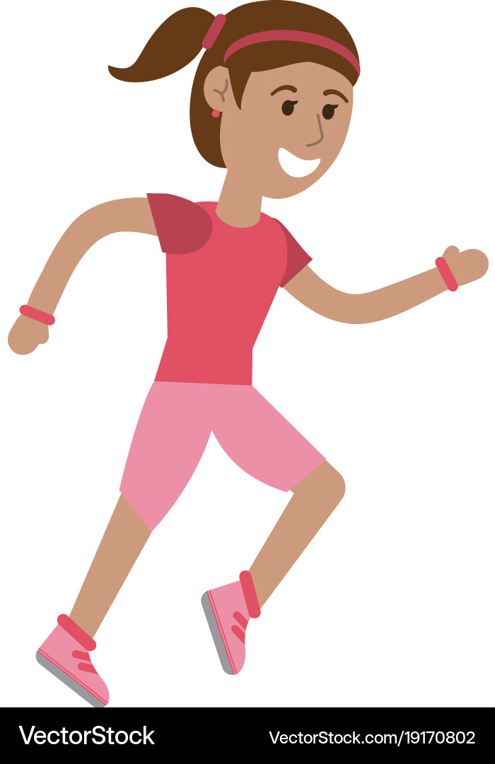 Woman running cartoon Royalty Free Vector Image