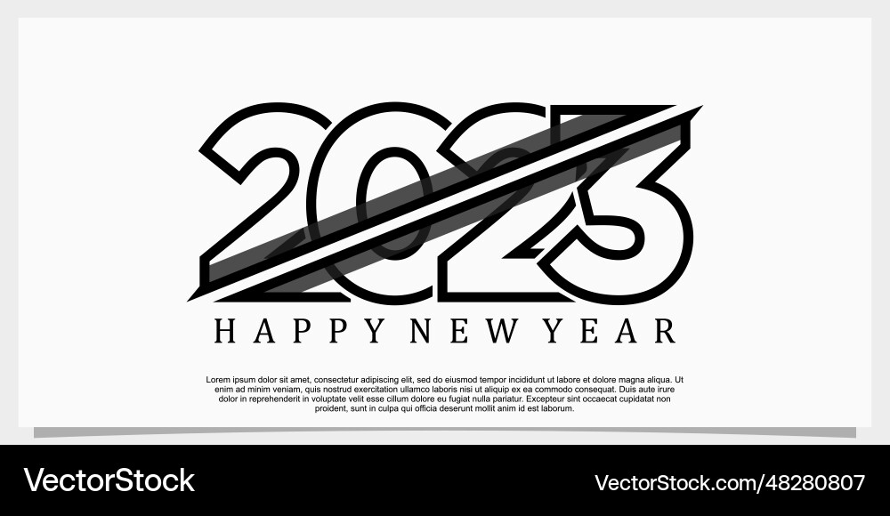 2023 happy new year logo design number Royalty Free Vector