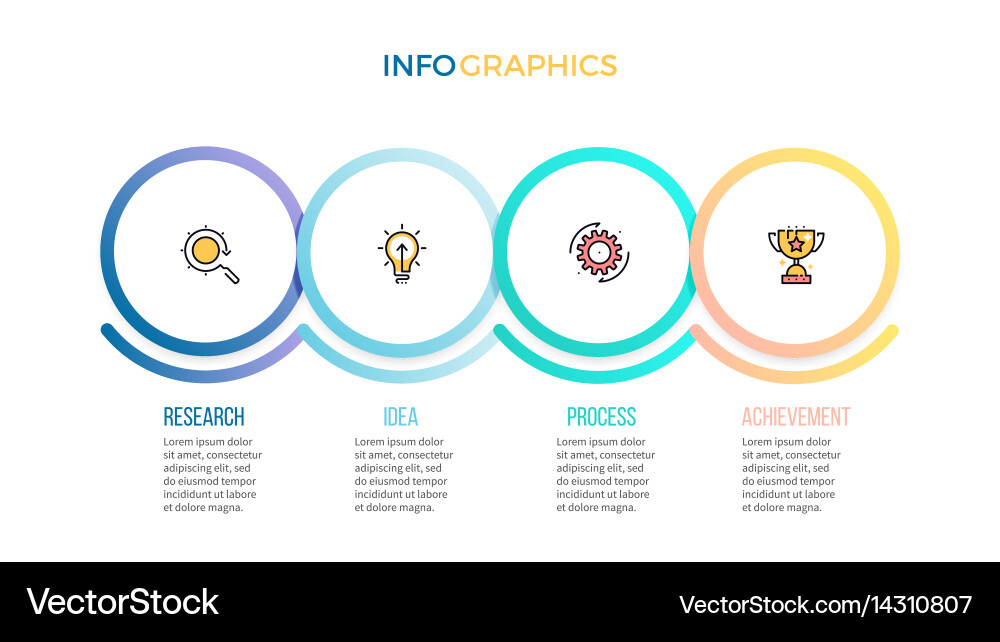 Business infographics presentation slide with 4 Vector Image