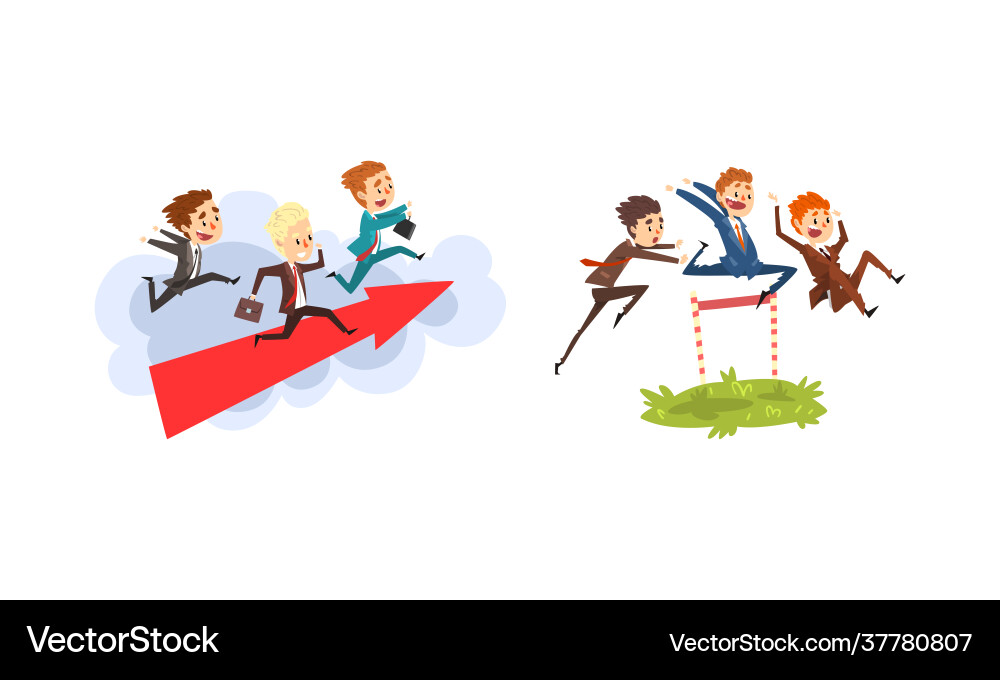 Business people competition set office employees Vector Image