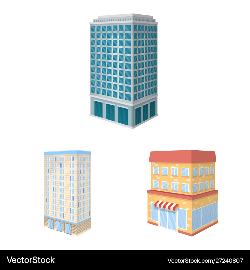 Design city and build icon set Royalty Free Vector Image