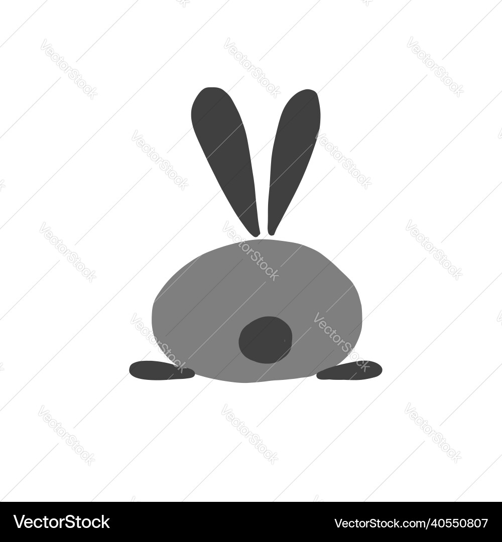 Funny art rabbit isolated on white for your design