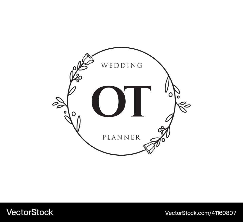 Initial ot feminine logo usable for nature salon Vector Image