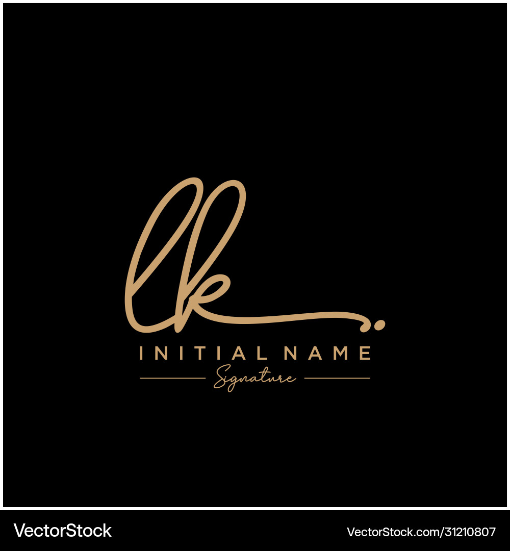 Letter lk signature logo template Royalty Free Vector Image