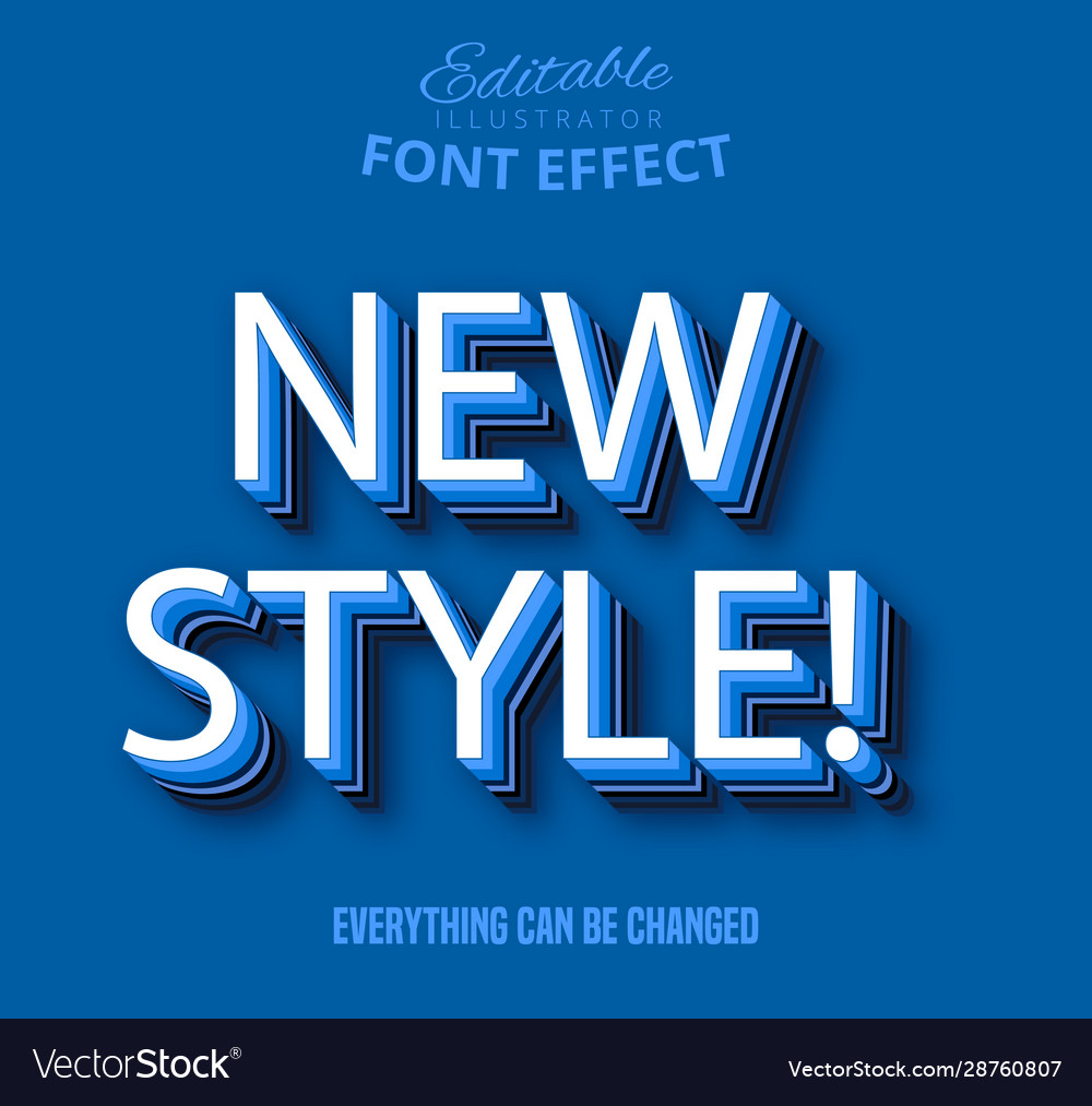 New style text editable effect Royalty Free Vector Image