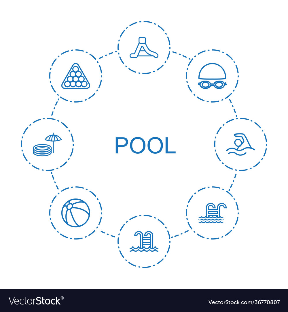 Pool icons Royalty Free Vector Image - VectorStock