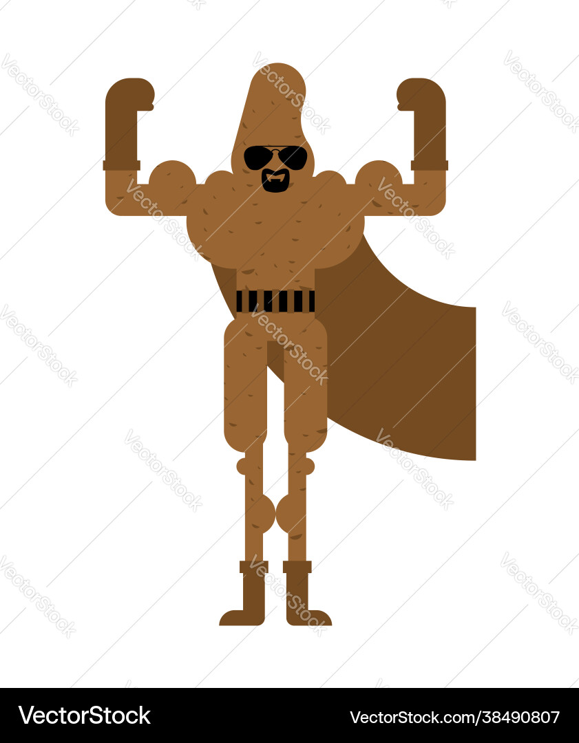Potato superhero super vegetable in mask Vector Image