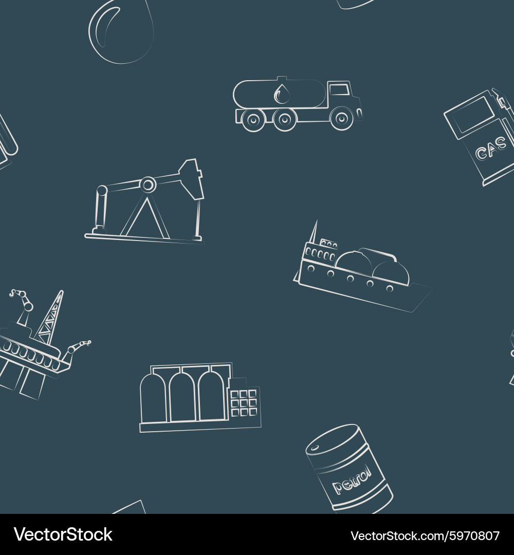 Seamless background with oil and petroleum theme Vector Image
