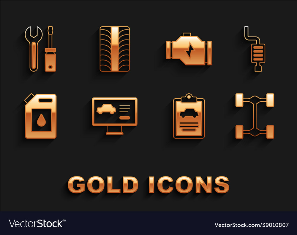 Set diagnostics condition car car muffler Vector Image Set diagnostics condition car car muffler Vector Image