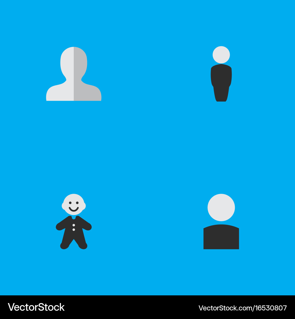 Set of simple avatar icons Royalty Free Vector Image