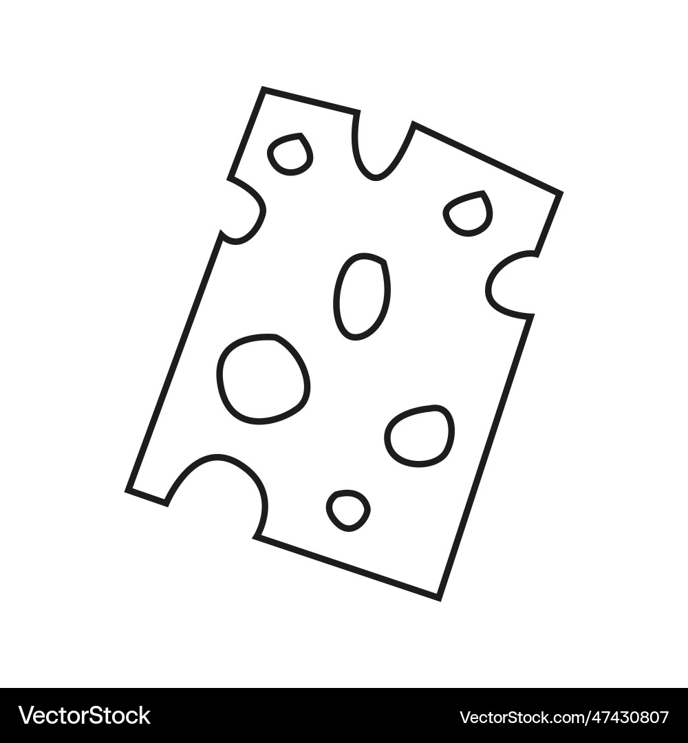Slice of cheese in doodle style Royalty Free Vector Image