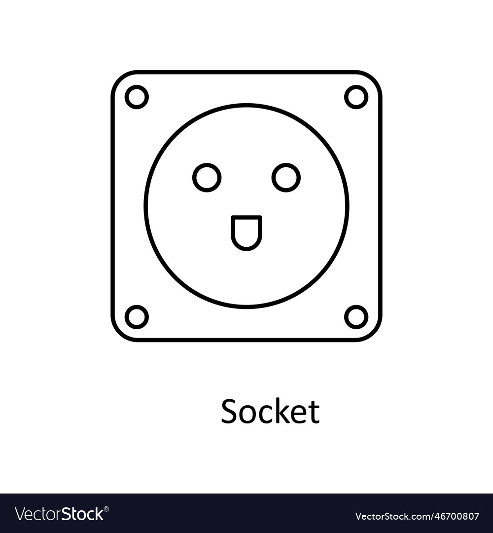 Socket outlline icons simple stock illu Royalty Free Vector