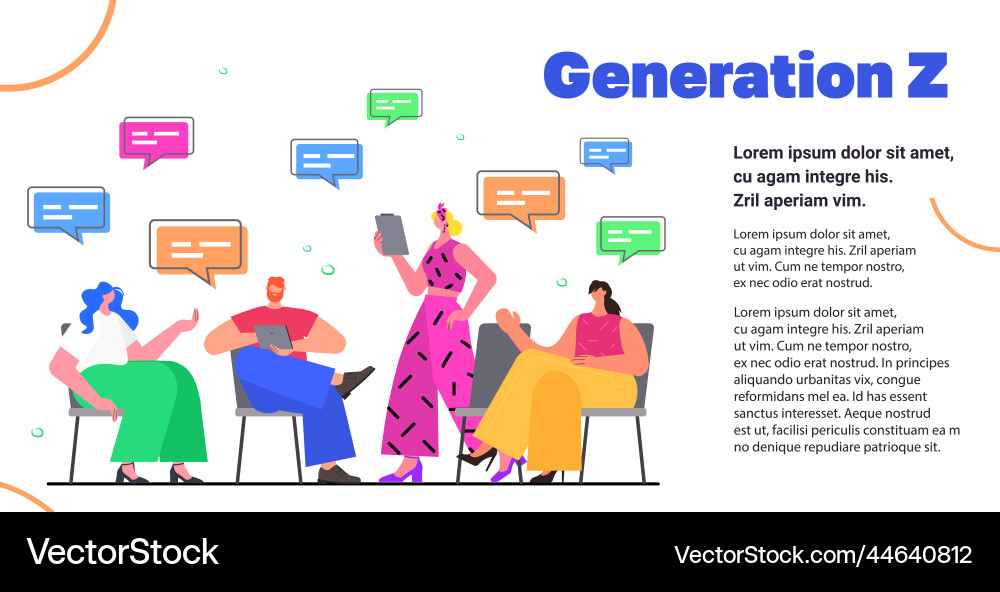Businesspeople discussing during meeting chat Vector Image