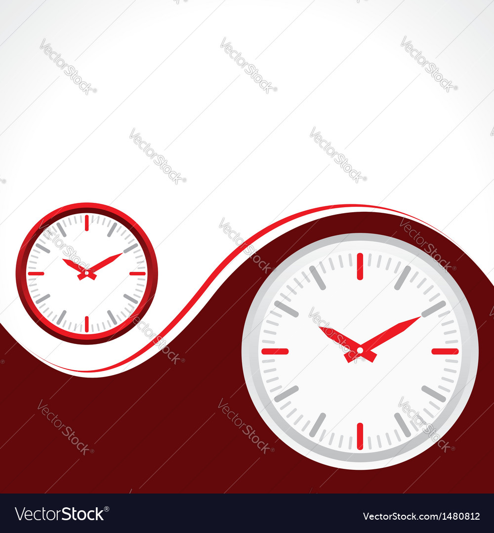 Clock with red background Royalty Free Vector Image