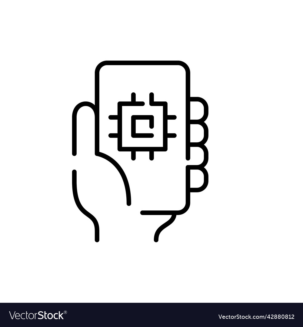 Cpu chip on a smartphone iot app pixel perfect Vector Image Cpu chip on a smartphone iot app pixel perfect Vector Image