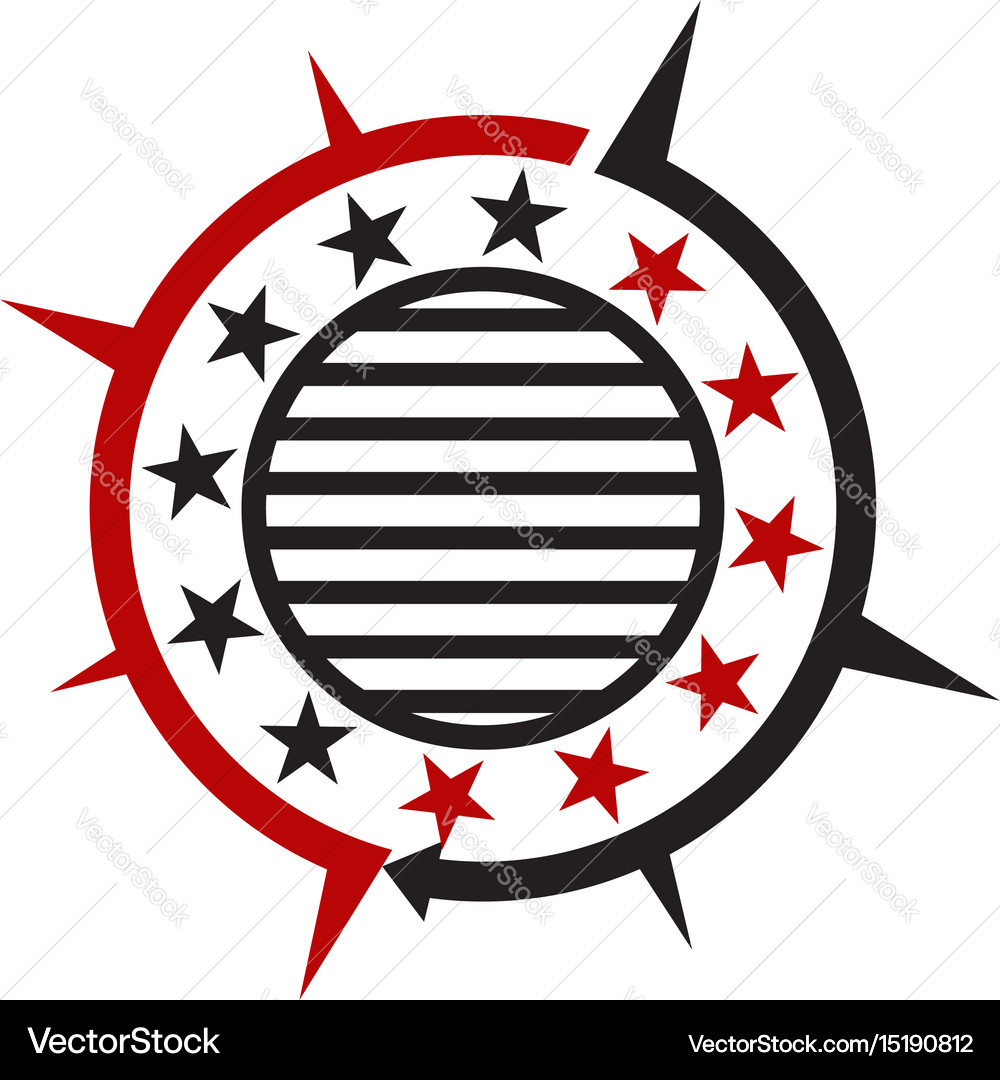 Emblem star ribbon circle Royalty Free Vector Image