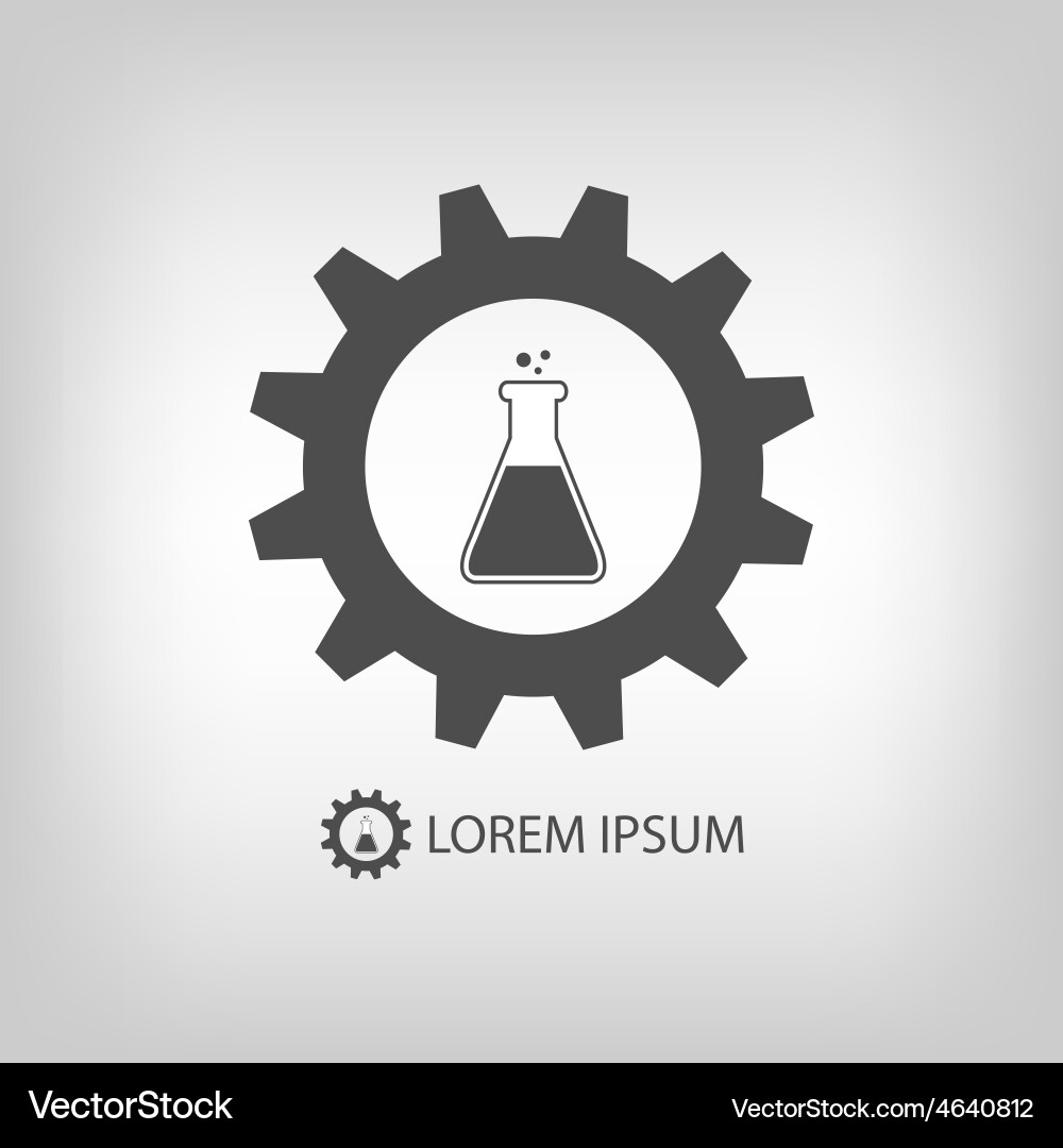 Grey chemical industry logo Royalty Free Vector Image