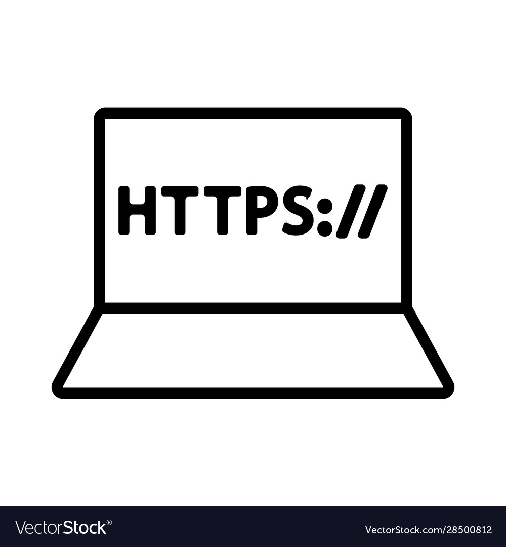 Https protocol isolated contour Royalty Free Vector Image