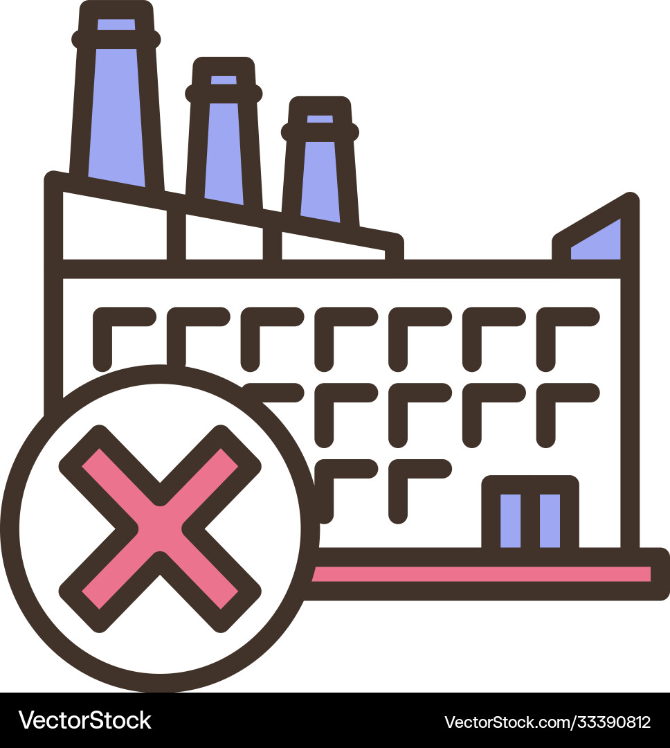 Industrial facility failure rgb color icon Vector Image