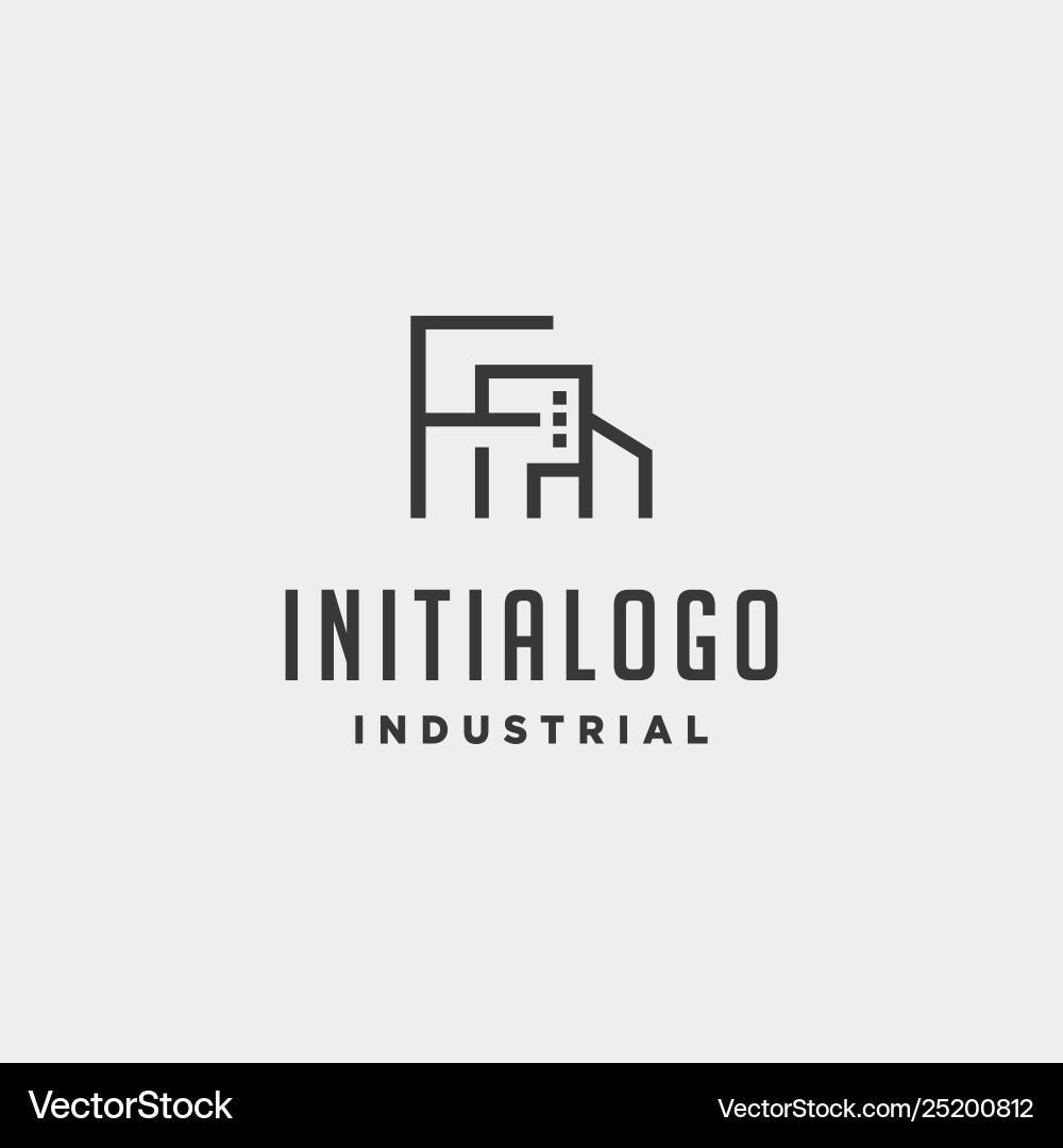 Initial letter f real estate logo design Vector Image