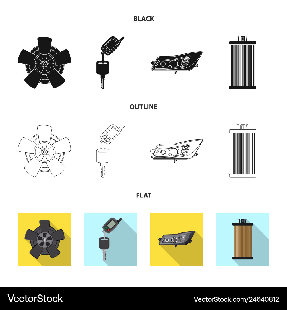 Isolated object of auto and part icon collection Vector Image