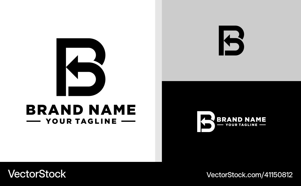 Letter b logo arrow turn back negative space edita