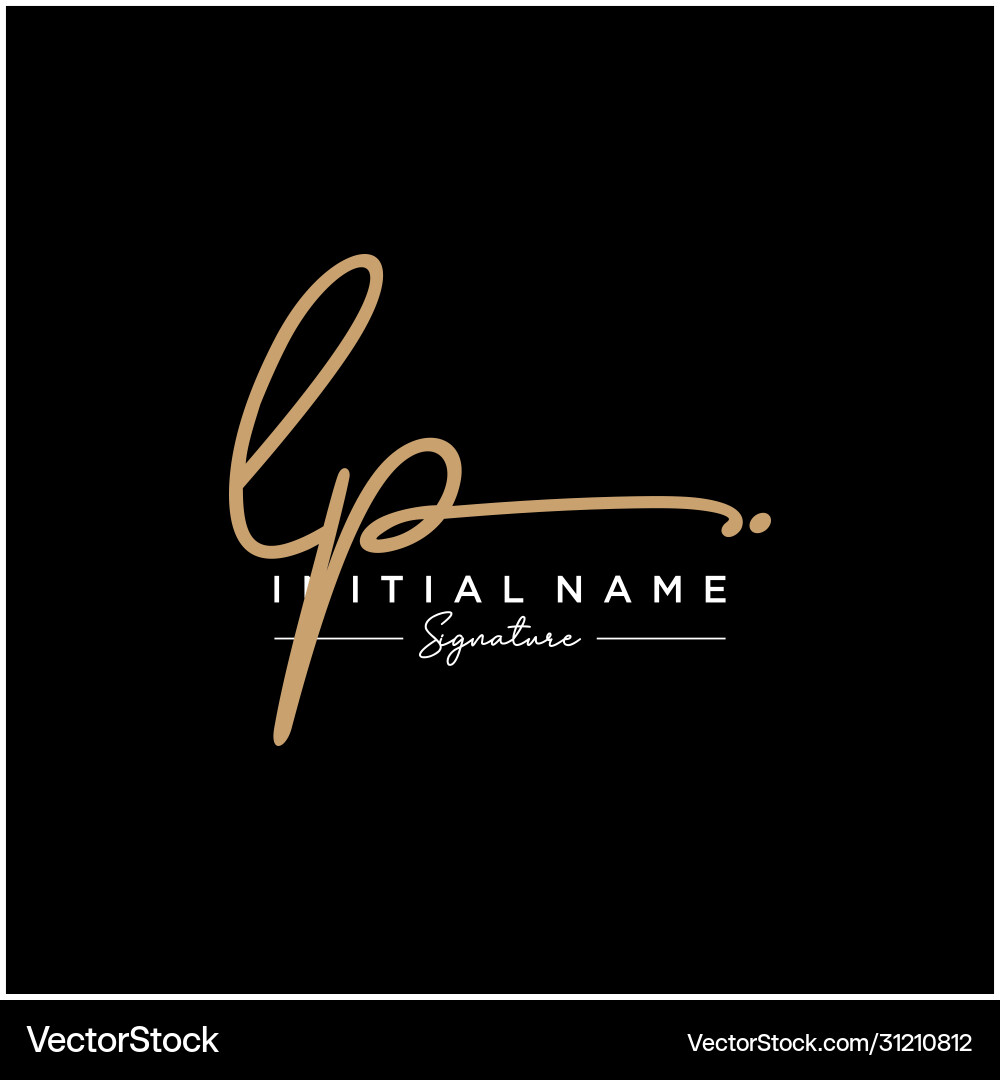 Letter lp signature logo template Royalty Free Vector Image