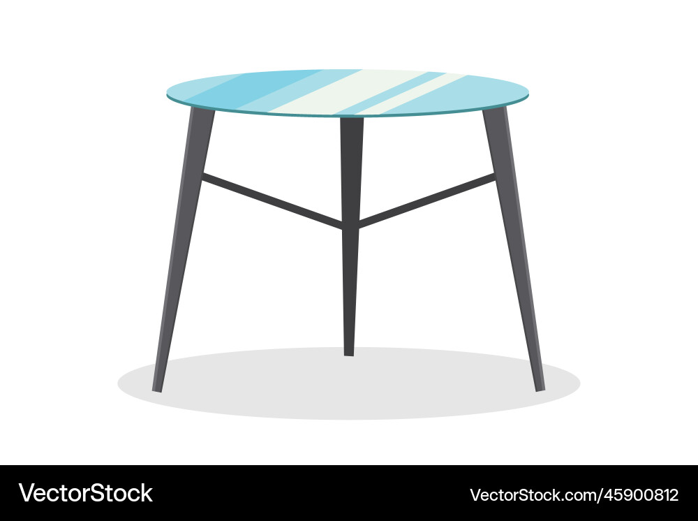 Metal glass table stylish modern round Royalty Free Vector