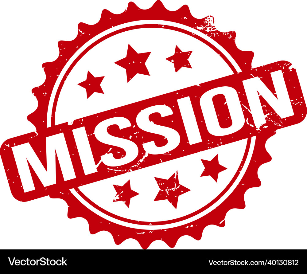 Mission rubber stamp red rubber grunge Royalty Free Vector