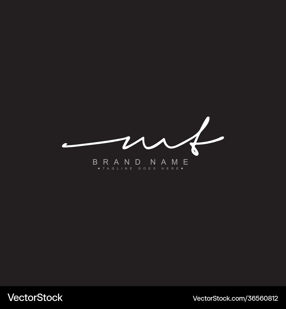 Mt initial letter logo - handwritten signature Vector Image