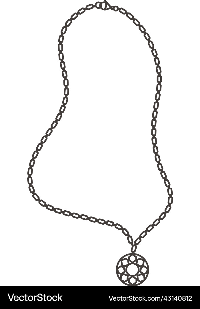 Necklace with floral charm Royalty Free Vector Image