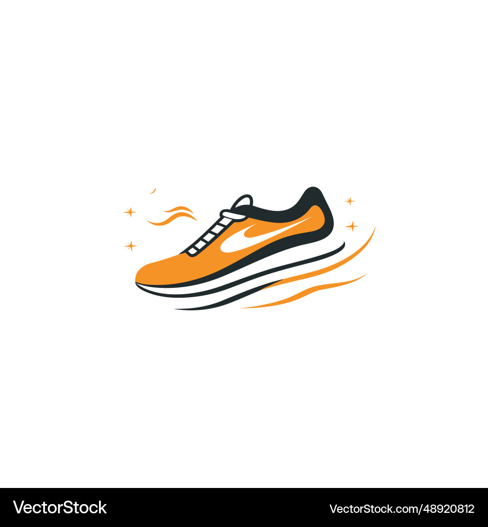 Running coach filled colorful logo Royalty Free Vector Image