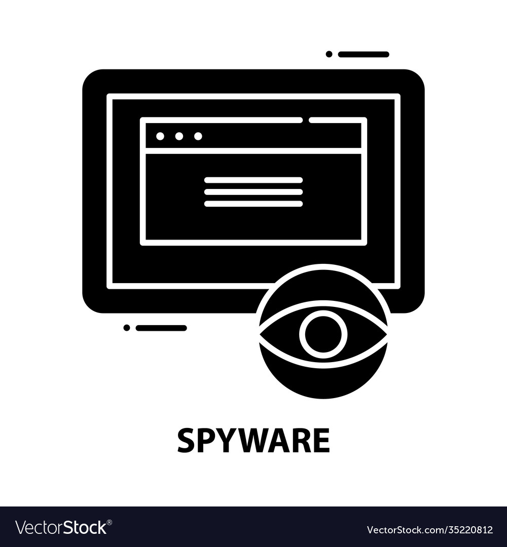 Spyware icon black sign with editable Royalty Free Vector